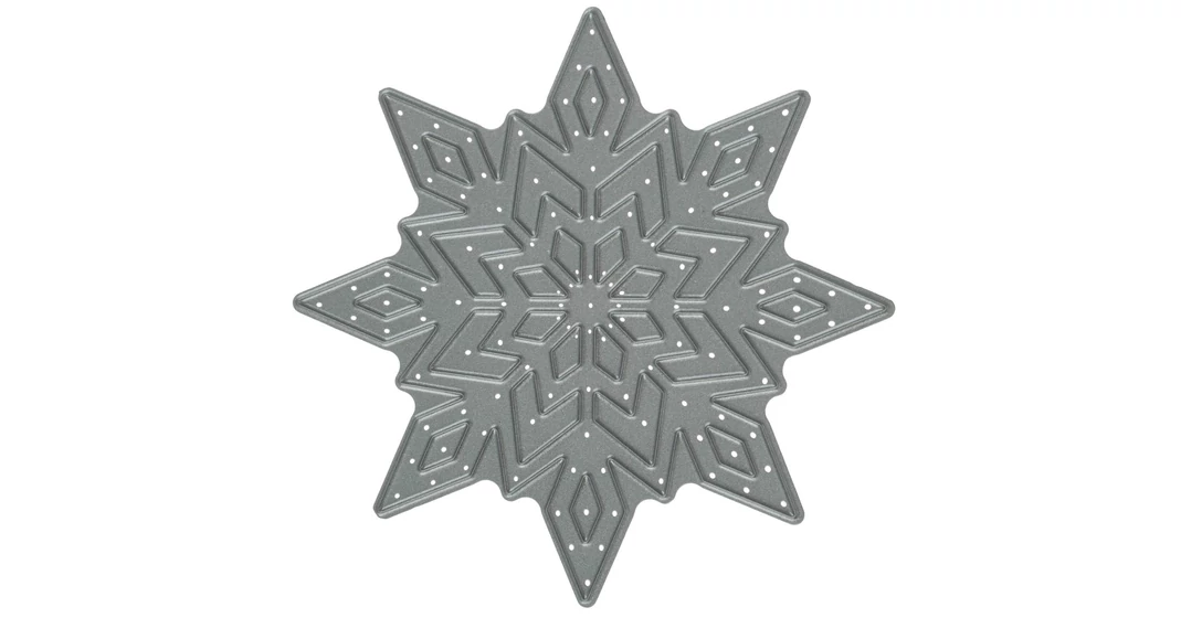 Stencil és domborító sablon - hópehely, kb. ø 80 mm, 1 db - Rajz-és ...