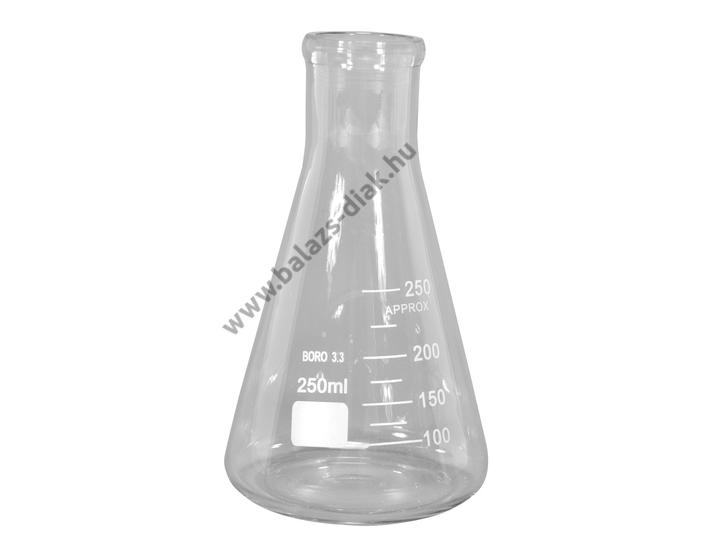 Erlenmeyer lombik - 250 ml - szűknyakú - Lombiküvegek, büretták ...